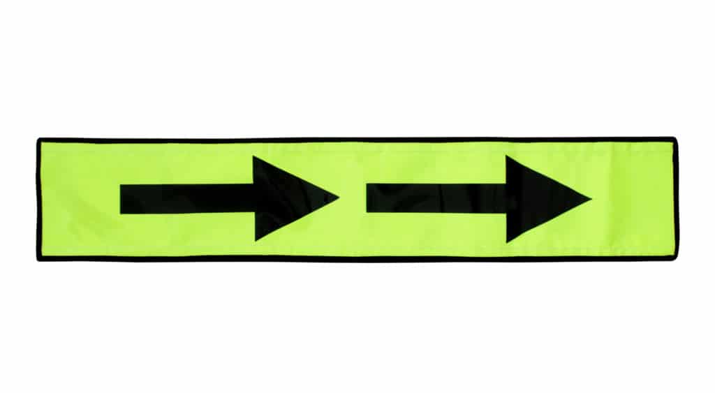 Reversible Directional Arrow Sign, High Visibility Yellow